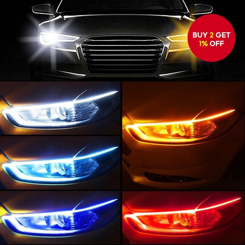 Automotive White Turn Signal Yellow Ambient Lights 12V LED DRL Car ...