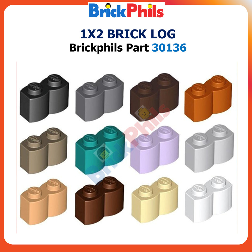 Brickphils Part 30136 - Brick, Modified 1x2 Log | Shopee Philippines