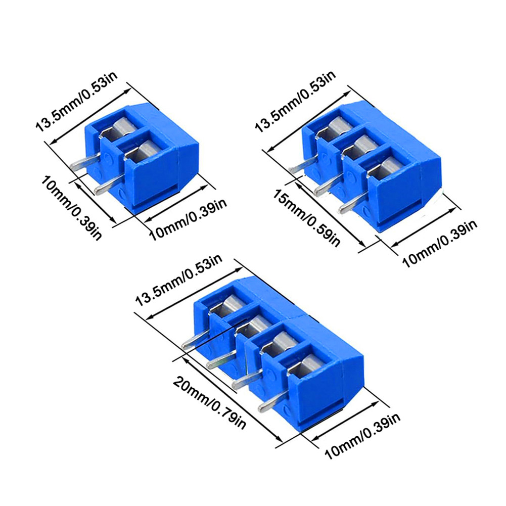 100Pcs KF301-2P KF301-3P KF301-4P PCB Screw Terminal Block 5mm Pitch ...