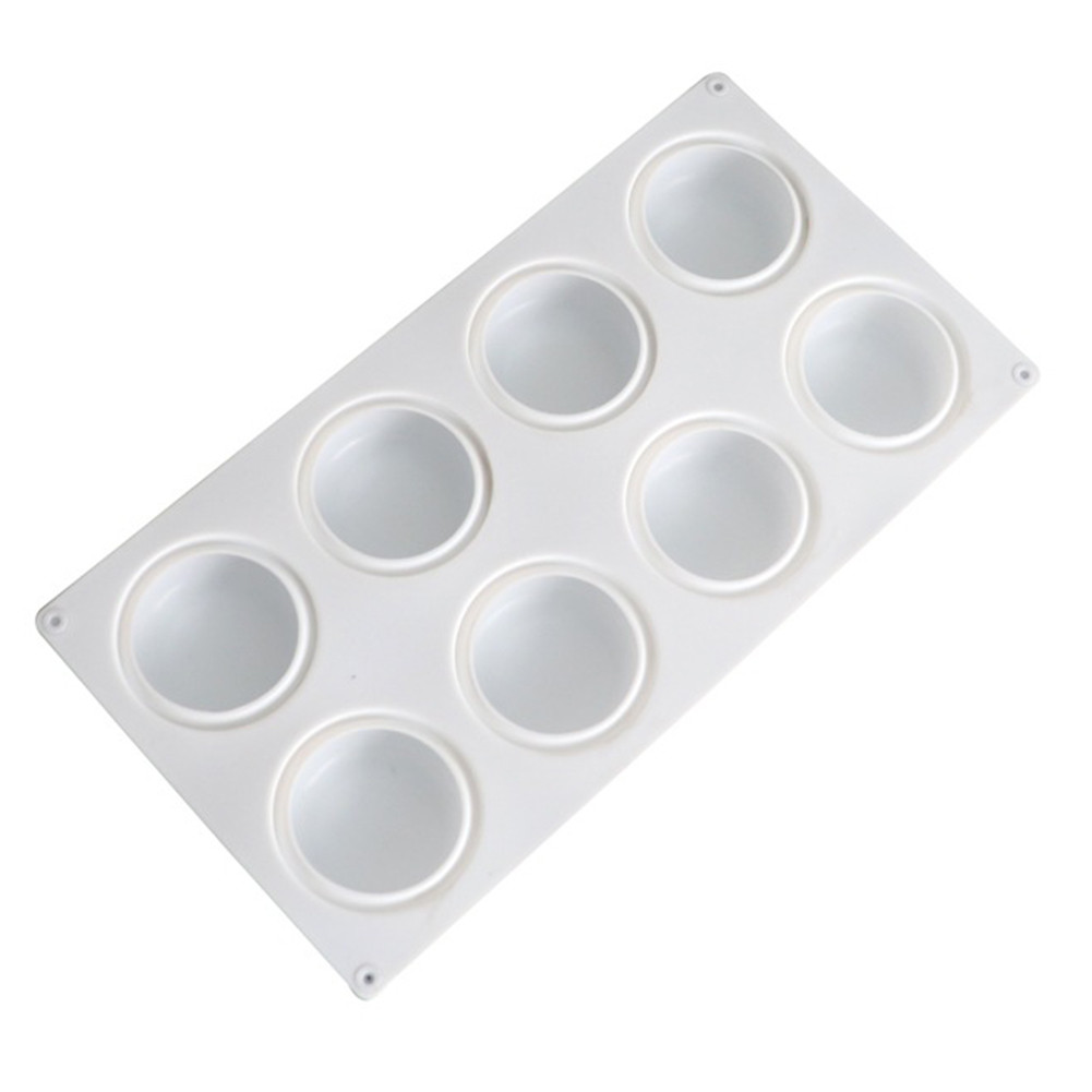 8 Cell Round Silicone Cake Mold 3D DIY Mousse Baking Dessert Decorating ...