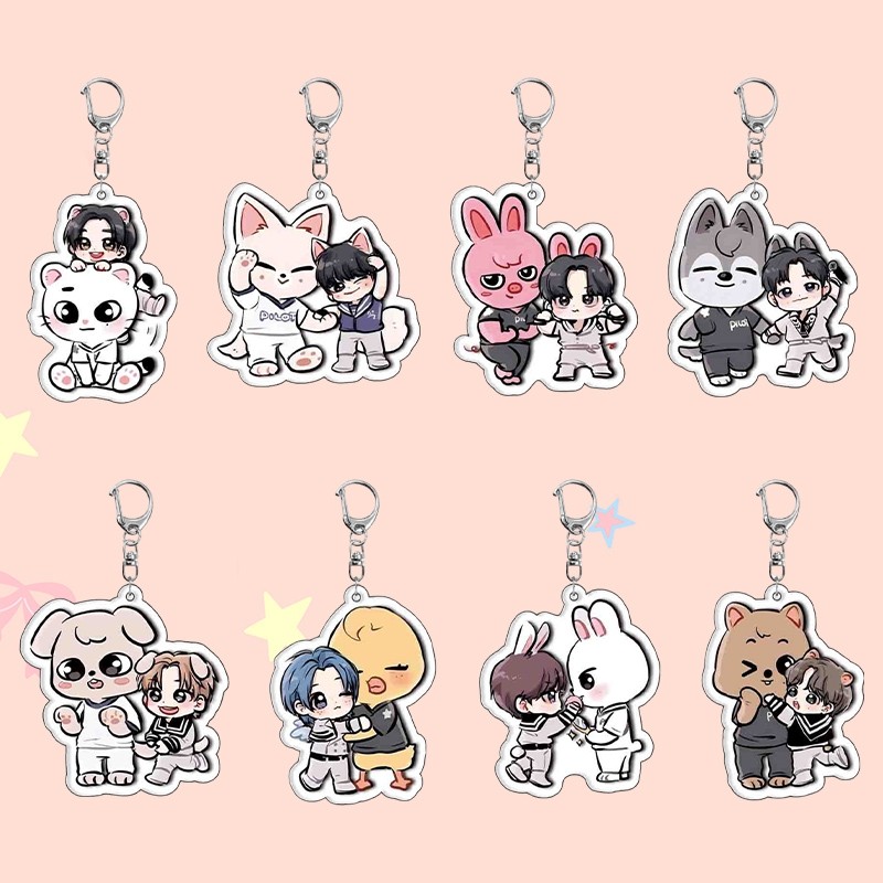 Cute Stray Kids Keychain SKZOO Backpack Charm Cartoon Anime Merchandise ...
