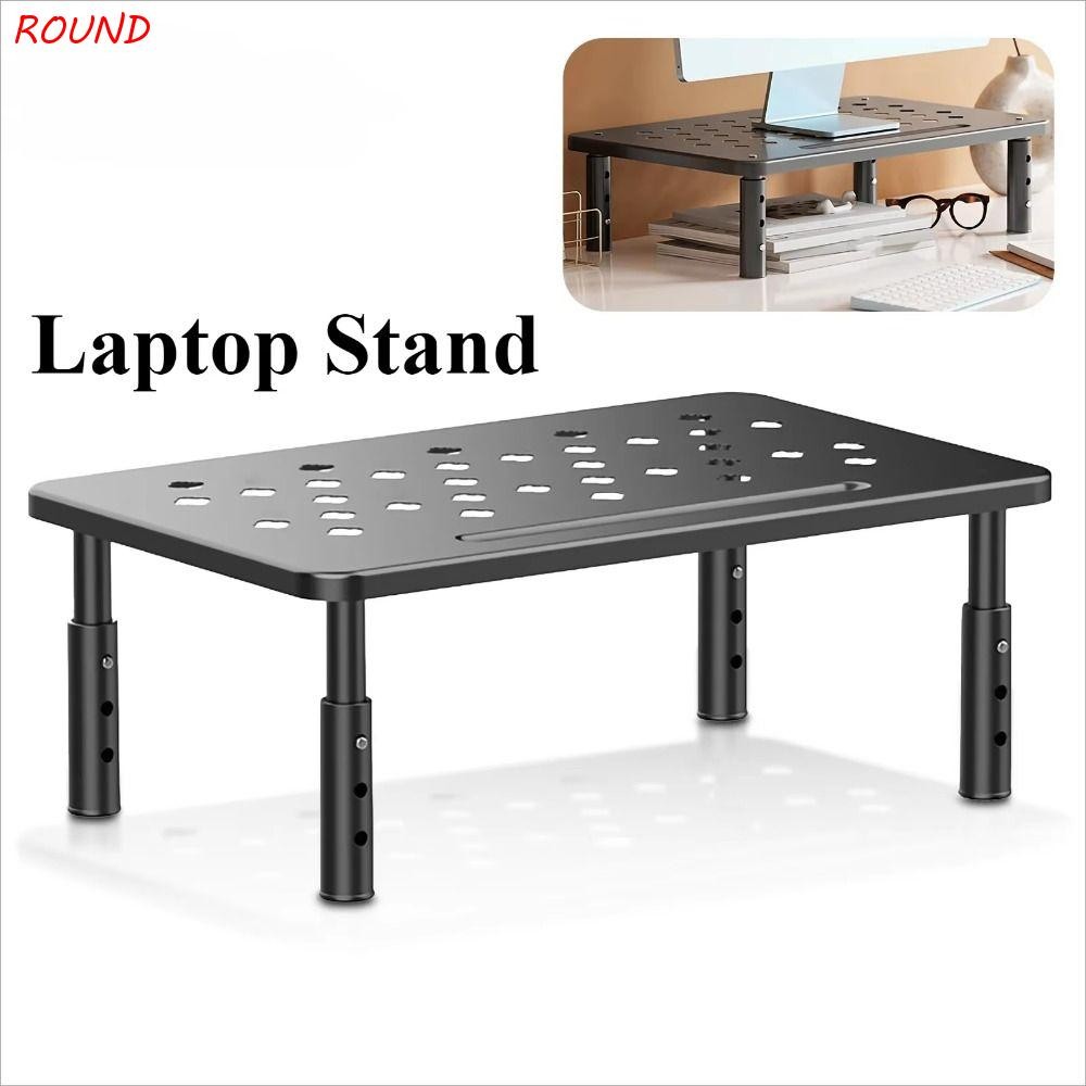 ROUND Adjustable Laptop Stand, Airflow Vents Steel Construction ...