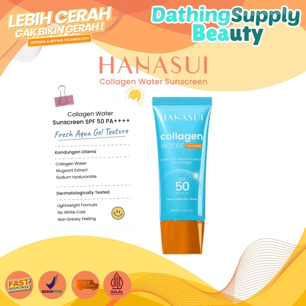Hanasui Collagen Water Sunscreen SPF 50 PA++ – Light, and No Whitecast ...