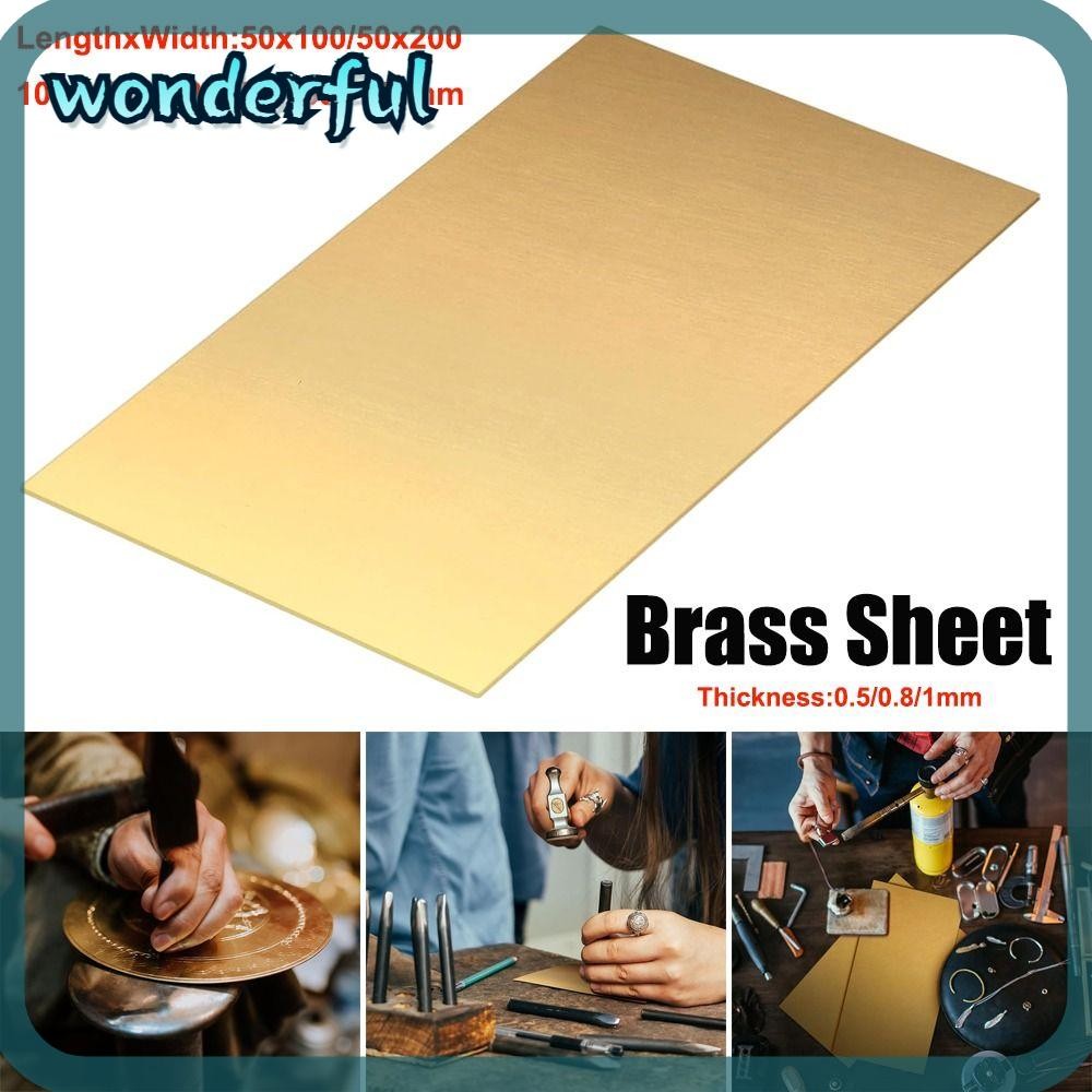 WONDER Brass Plate Sheet, Multiple Sizes Copper Brass Sheet, 0.5mm 0 ...