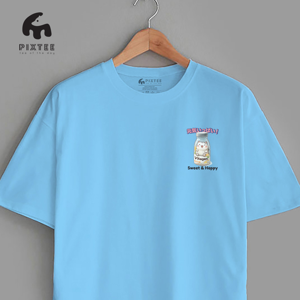 PIXTEE Vitagen Cat Unisex Cutting Premium Cotton T-shirt | Shopee ...