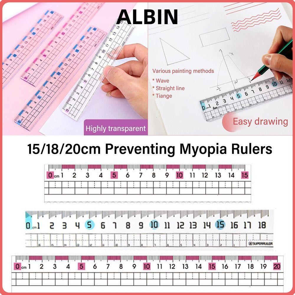ALBIN Ruler, With Wavy Line Plastic Scale Ruler, Creative Preventing ...