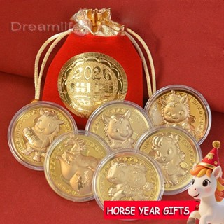 Lucky Charm 2026 Year of the Horse Golden Money Foil Lucky Coin For ...
