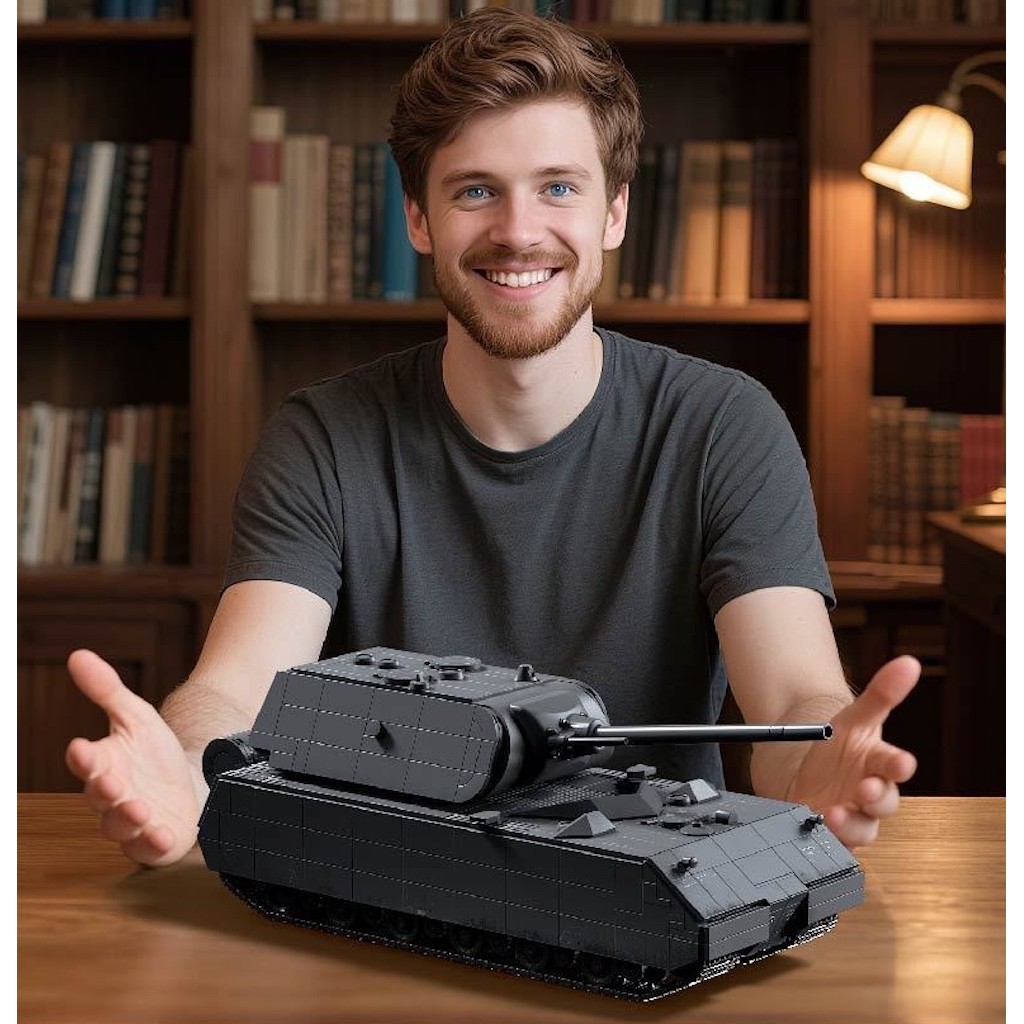 MYBRICKSTORE 2416PCS MOC Large Grey Panzer VIII Maus Heavy Tank Figure ...