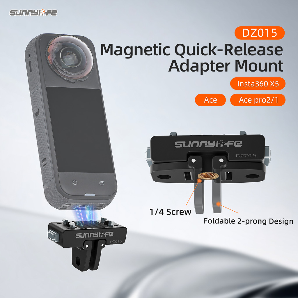 For Insta360 X5/Ace/Ace Pro2/1 Magnetic Two Claw Adapter Mount 1/4 ...