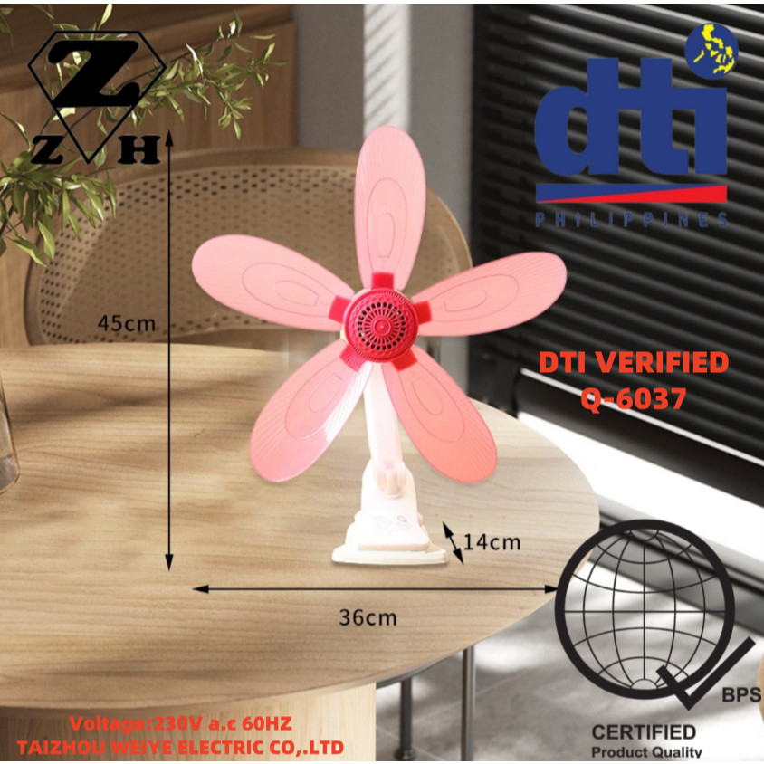 ZH BIG Fan 5 Blades Large Clip Fan Table Clip Fan portable desk/table ...