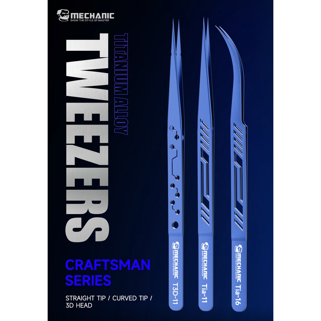 MECHANIC Craftsman Series Titanium Alloy Tweezers T3D11 Tia11 Tia16 ...