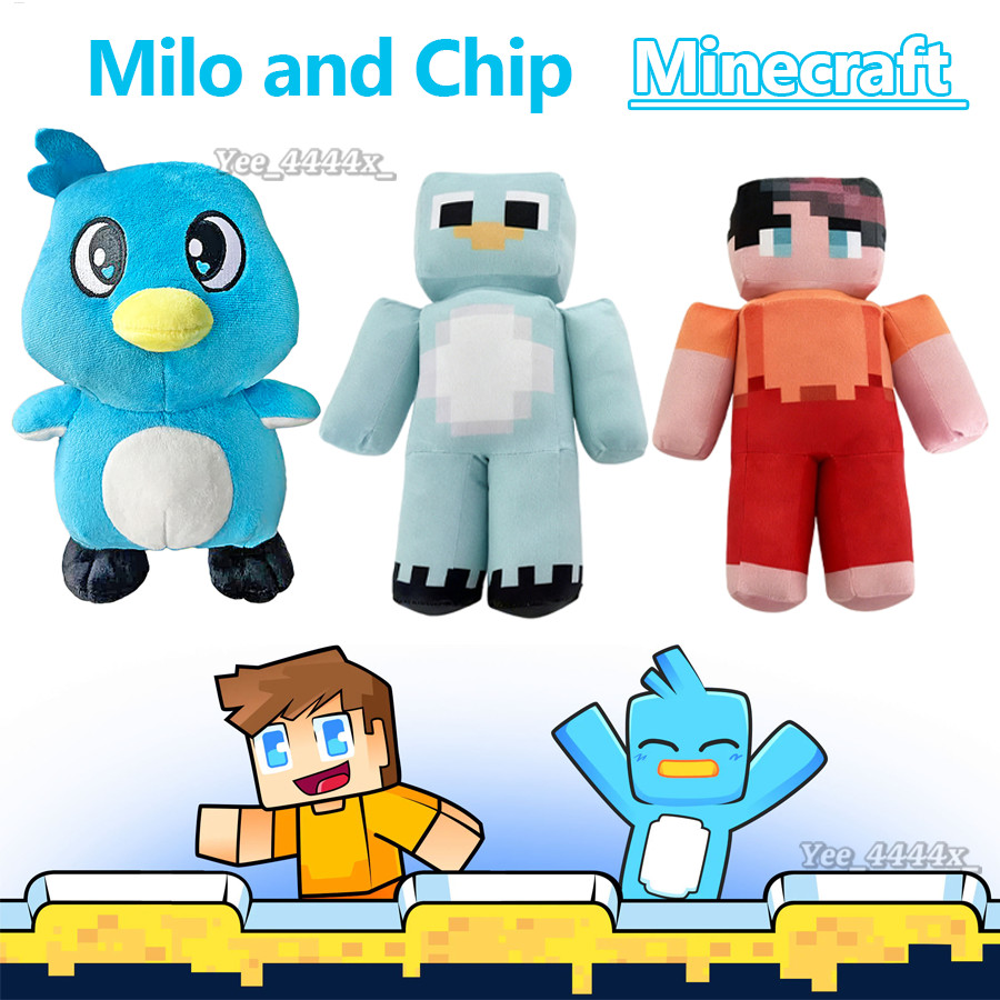 Milo And Chip Minecraft Plush Toy Game Characters Milo Stuffed Doll For