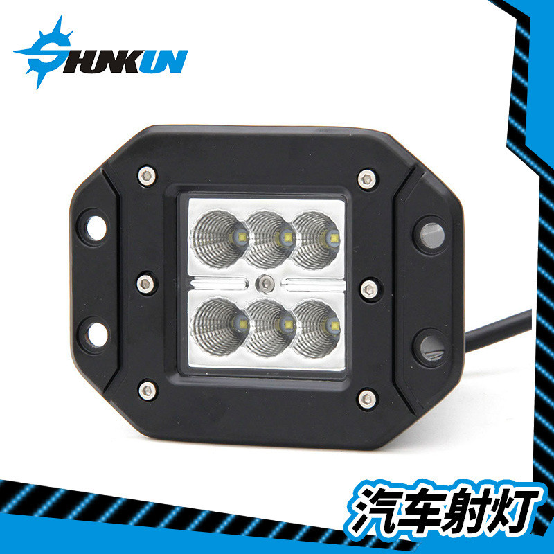 18W Square Edge LED Off-road Vehicle Spotlight Work Light Off-road ...