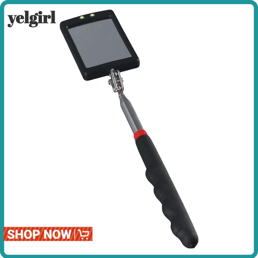 AGLYELGIRL Telescopic Inspection Mirror, 360° Rotation 2 LED Lighted ...