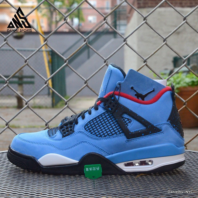 Authentic 2018 air jordan retro 4 travis scott blue black white aj4 ...