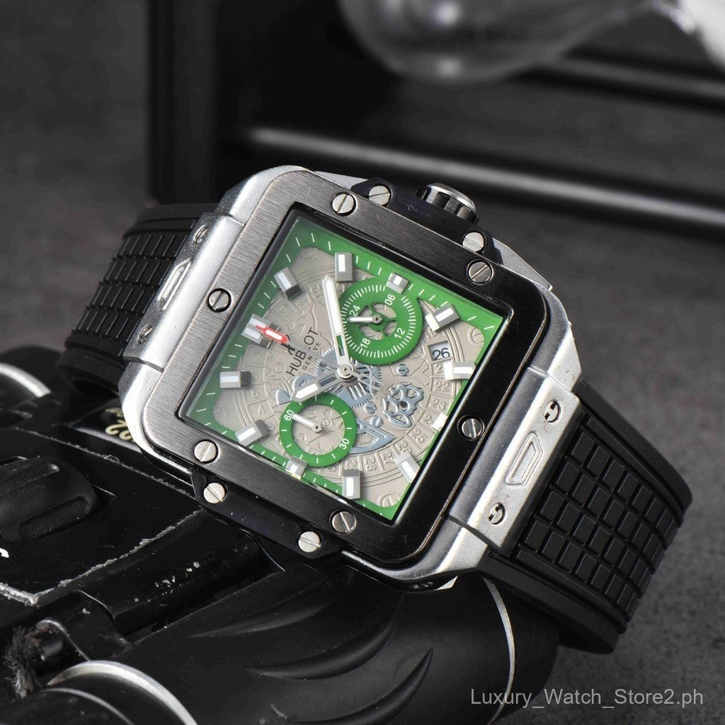 Hublo UBLO Quartz Movement Watch Waterproof Square Disc Rubber Strap ...