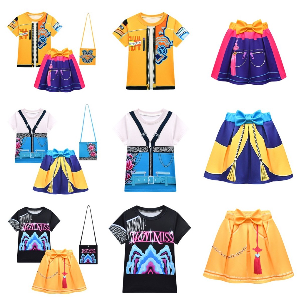 3pcs/set Kpop Demon Hunters Cosplay Costume RUMI ZOEY MIRA Girls' Short ...