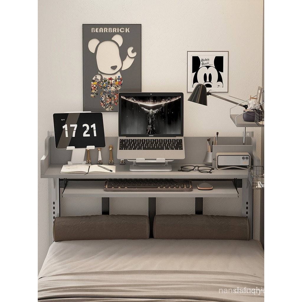 Dormitory Bunk Bed Laptop Lap Desk Suspended Computer Desk with Keyboard Tray Gaming Desk Lazy ...