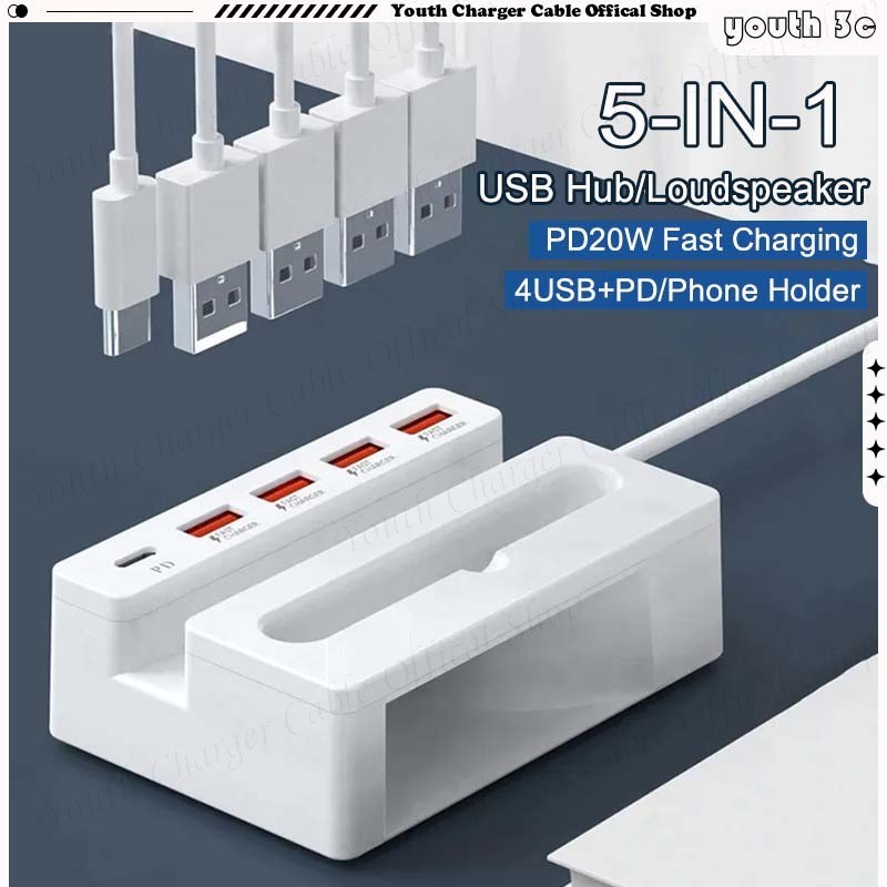 Multi-port USB Charger Adapter PD20W Fast Charge Phone Charging Socket ...