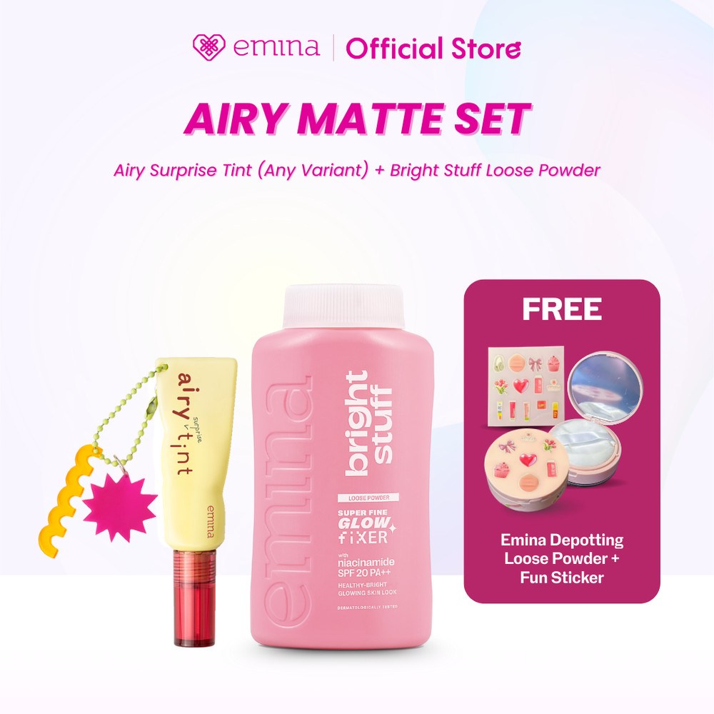 Emina Airy Matte Set - Bright Stuff Loose Powder + Airy Tint (Any ...