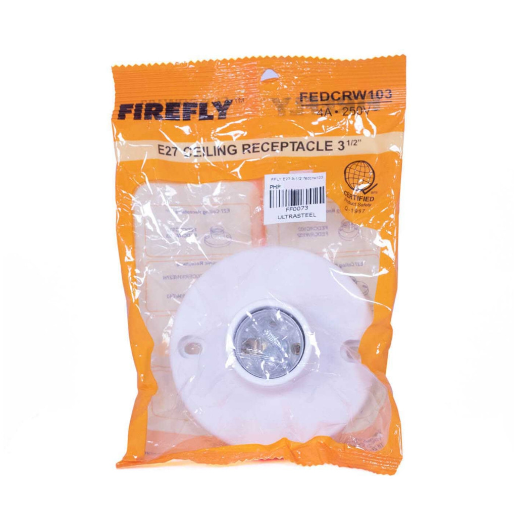 FIREFLY E27 BULB RECEPTACLE – White Ceiling Socket (2x2/3x3/4x4 Sizes ...