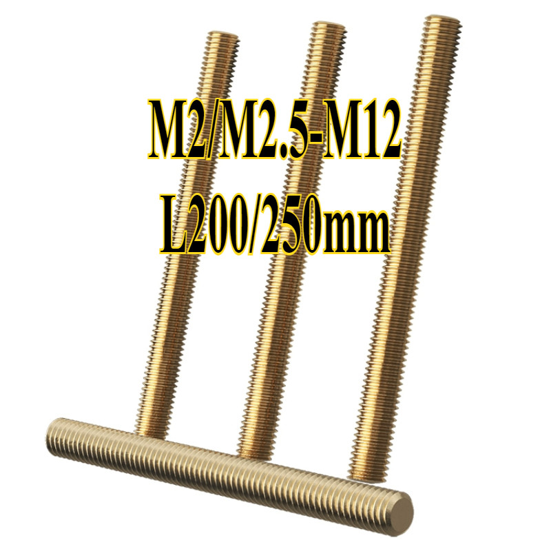 Brass Wire Rod/Tooth Strip Full Tooth Thread Screw Tooth Rod M2/M2.5 ...