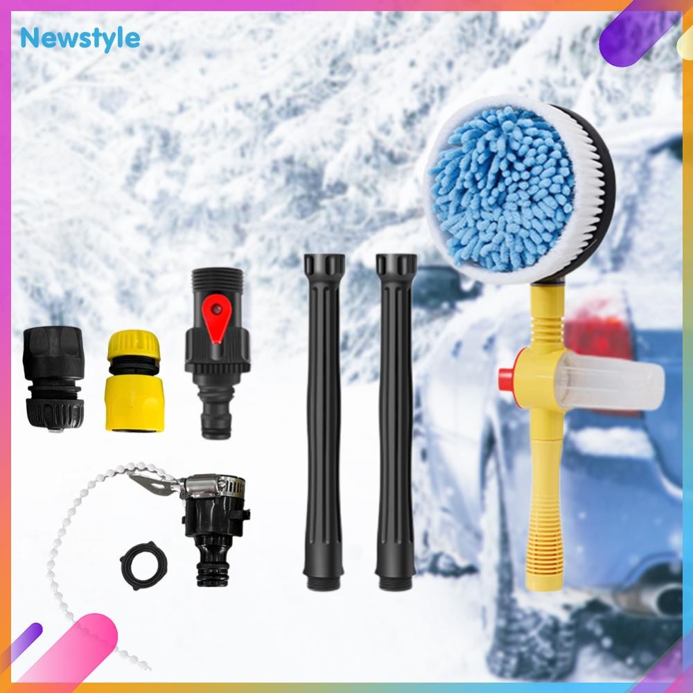Car Rotary Wash Brush Long Handle Automatic Rotating Brushes Adjustable ...