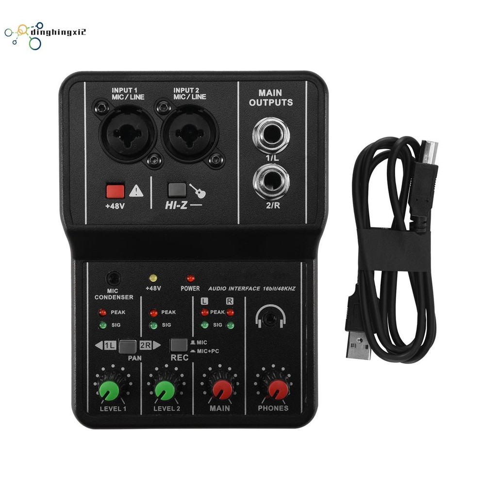 Q-12 Sound Card Audio Mixer Sound Board Console Desk System Interface 4 ...