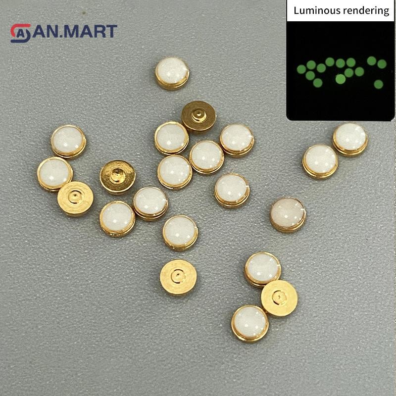 BDB White Beads Blue Green Luminous Pip Watch Bezel Insert 12 O’Clock ...