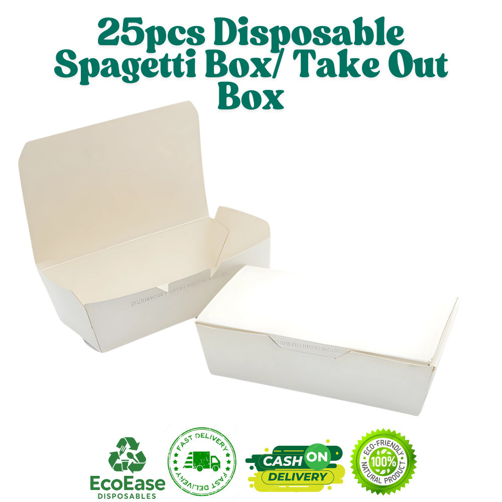 25pcs Disposable Paper Take Out Box – Disposable Spaghetti Box ...