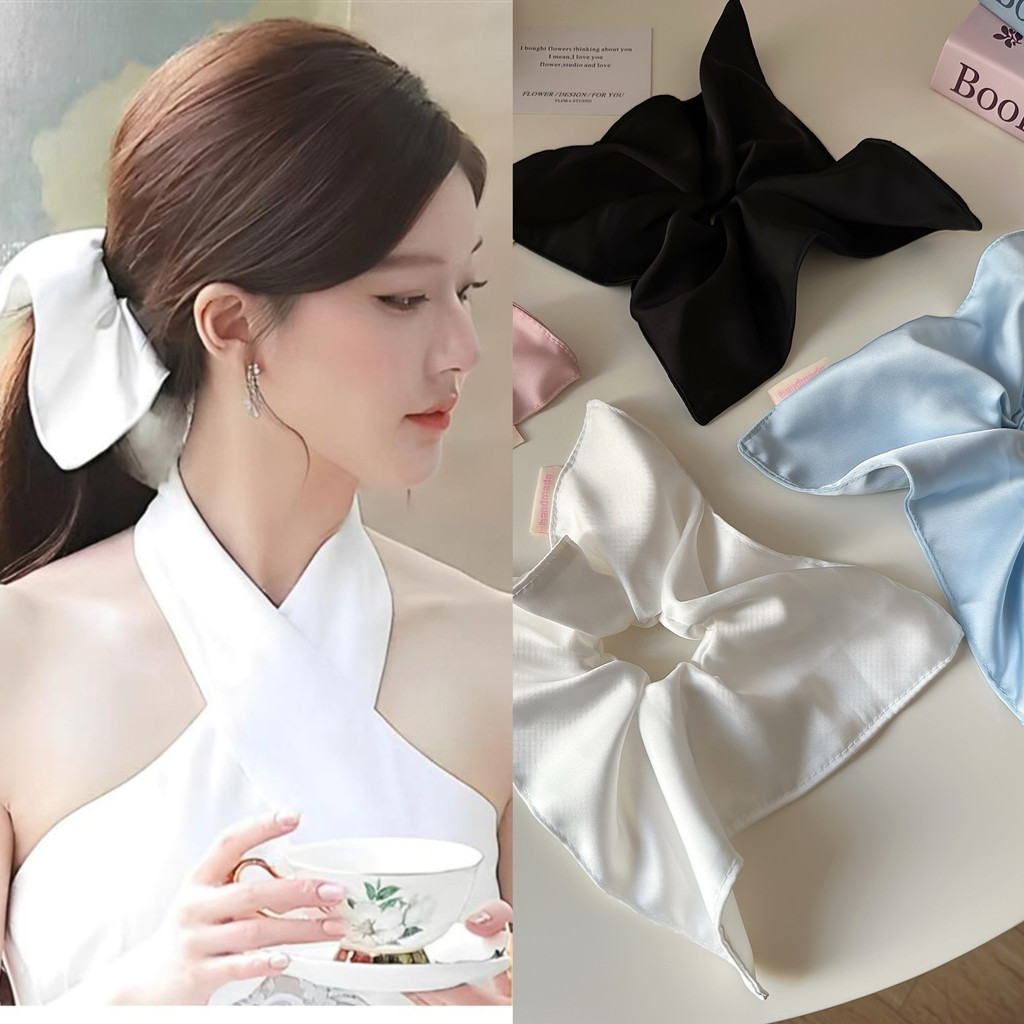 Zhao Lusi Same Style Solid Color Satin Feel Square Scarf Hair Tie Silky ...
