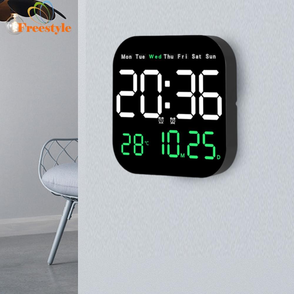 Digital Wall Clock Bedside Alarm Clock Large Number Display Boarderless ...