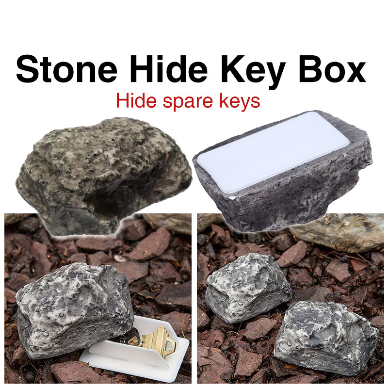Key Storage Box for Outdoor Spare Key House Safe Hidden Hide Storage ...
