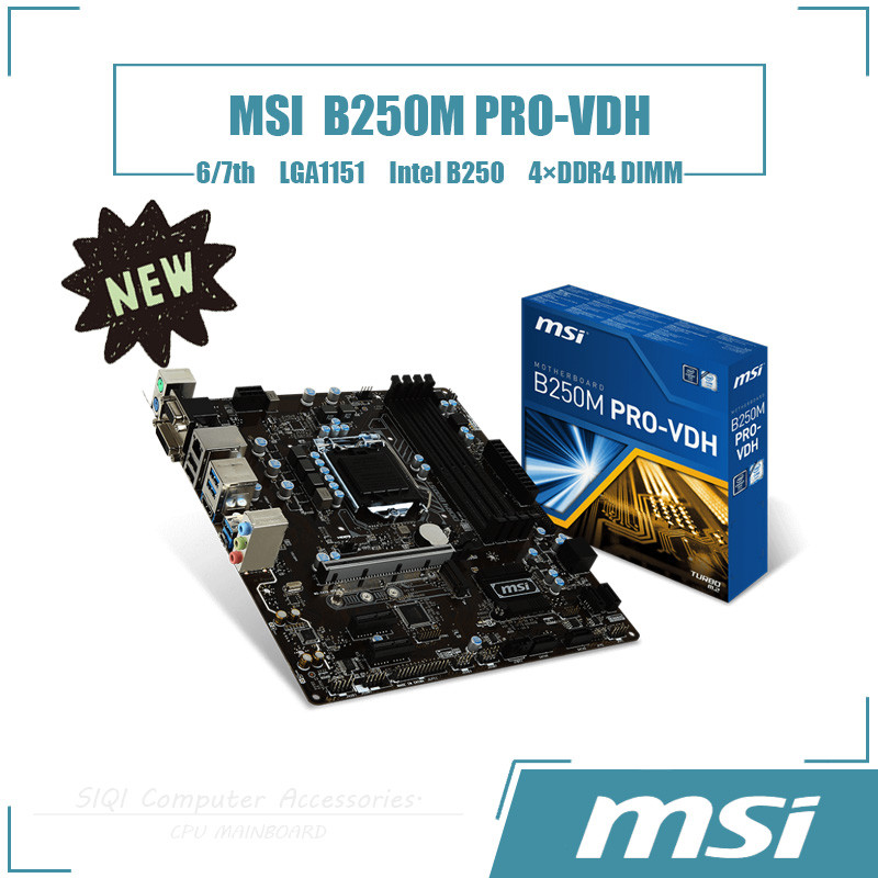 [NEW] MSI B250M PRO-VDH Motherboard 4×DDR4 DIMM Intel B250 LGA1151 ...