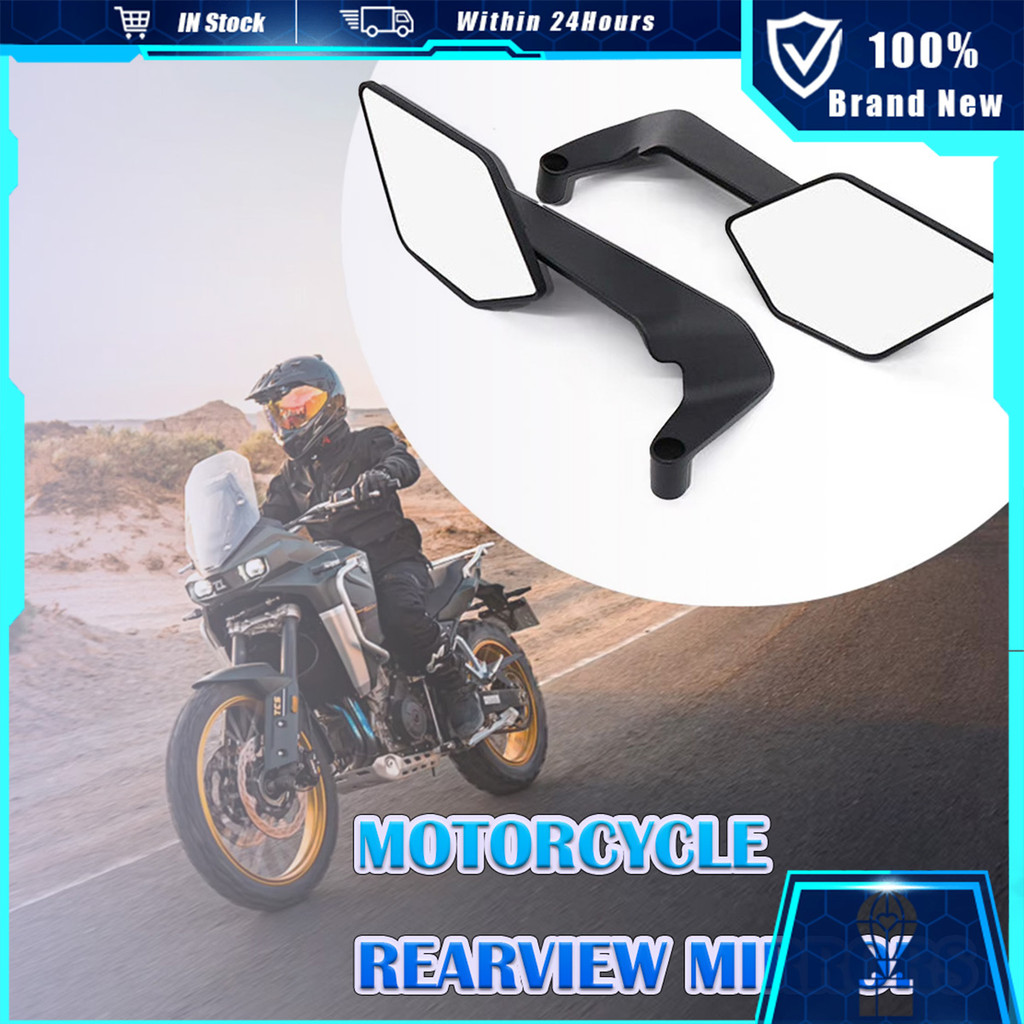 Classic Side Mirror Motorcycle HD Clear Lens Adjustable Wind Deflector ...
