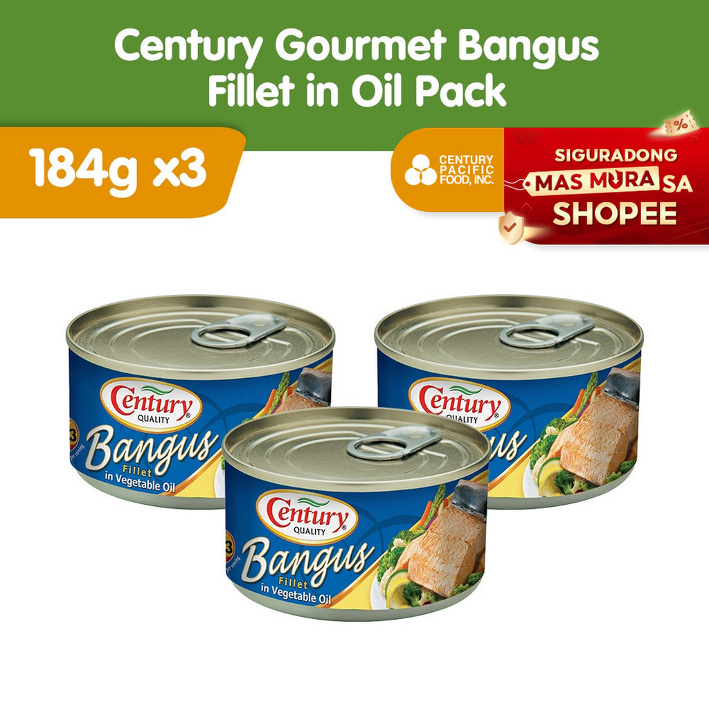 Century Gourmet Bangus Fillet in Oil 184g (Pack of 3) | Shopee Philippines