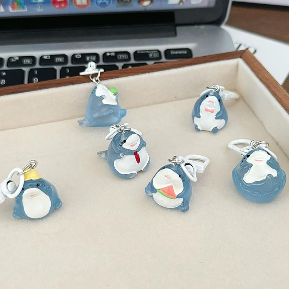 (Local Delivery) Cute Cartoon Luminous Little Shark Keychain Ocean ...