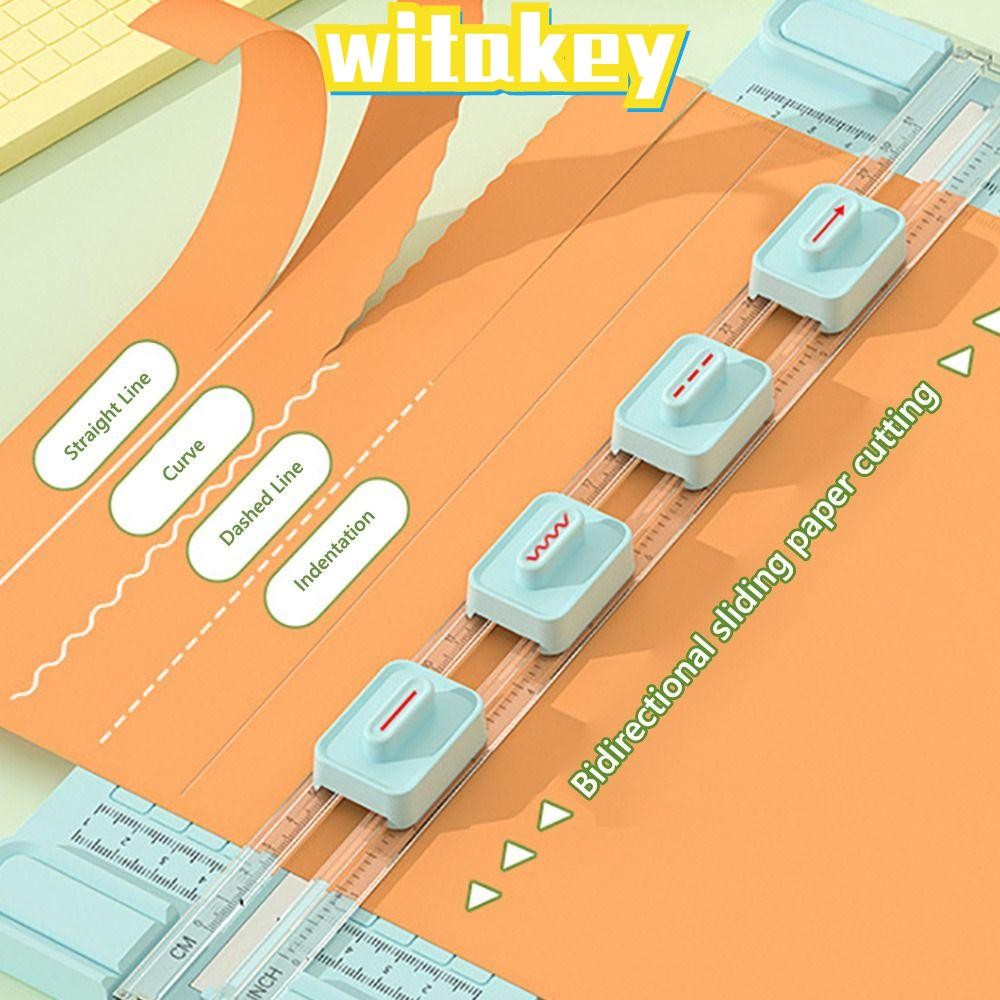 WITAKEY Paper Cutter, A4 Paper Cutting 4-in-1 Paper Trimmer, Bidirectional with Pull-out Ruler ...