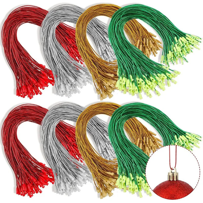 100Pcs 20CM Tag Ropes Christmas Tree Ball Ornaments Hanger String ...