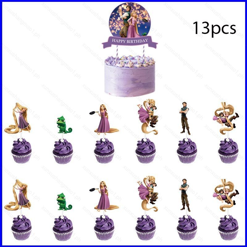 Tangled rapunzel Children birthday party decoration props cake toppers ...