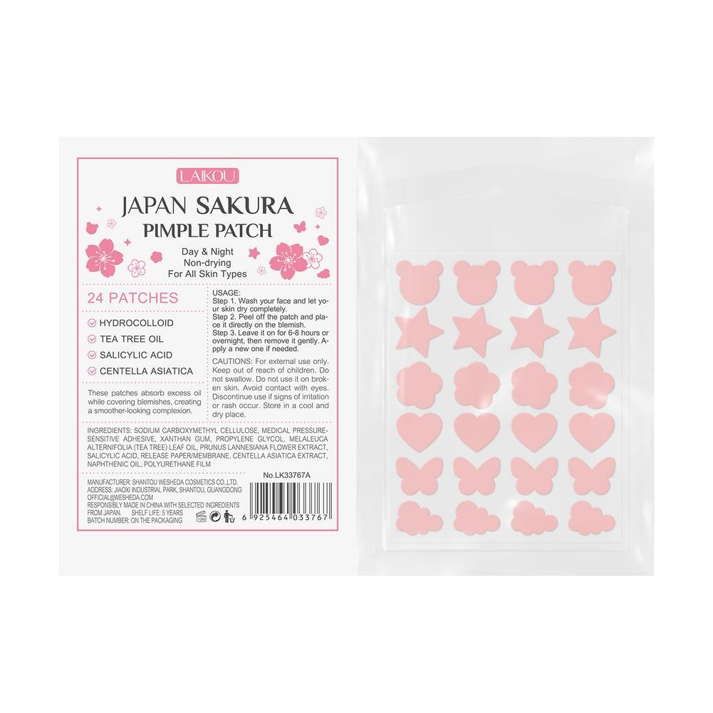 Laikou Japanese Sakura Acne Patch Hydrocolloid Acne Pimples Care Patch ...