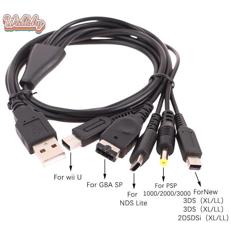 Wallsky> 1.2M Cable Fast Charging Cable 5 In 1 USB Game Charger Cord ...