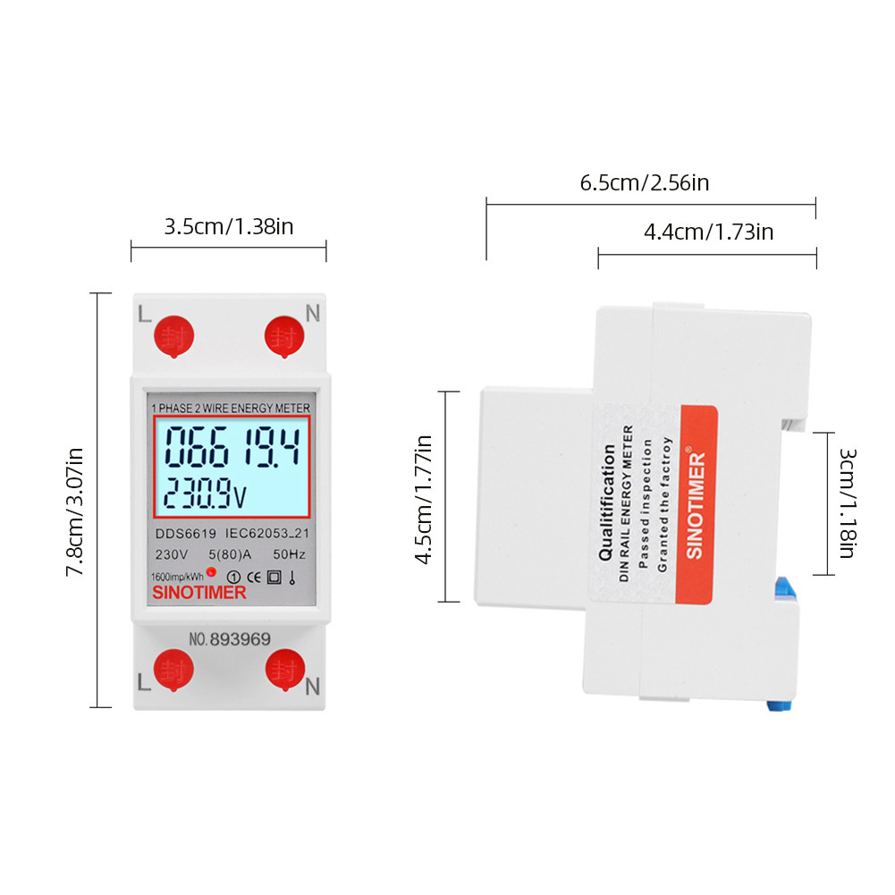 Digital Electricity Usage Monitor LCD Display 220V 230V Electricity ...