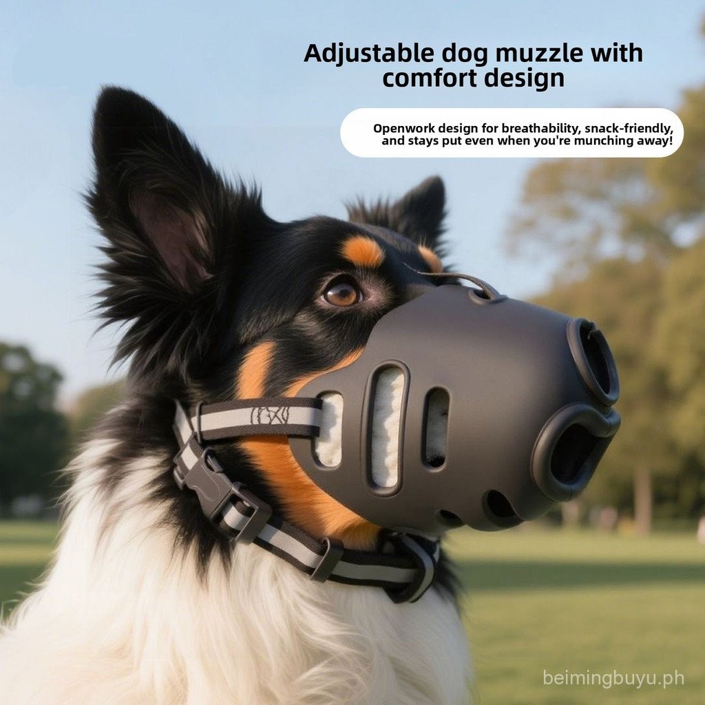 Dog Muzzle Anti-Bite Adjustable Original Fun Heart Reflective Dog ...