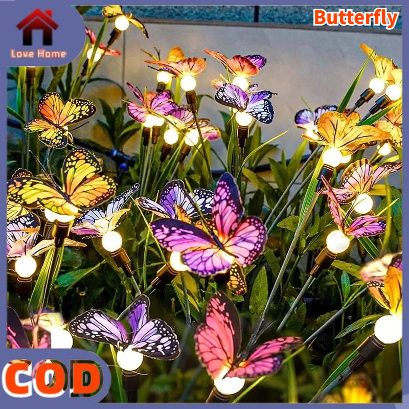 Solar Light Waterproof LED Lights Swing Firefly Butterfly Lights ...