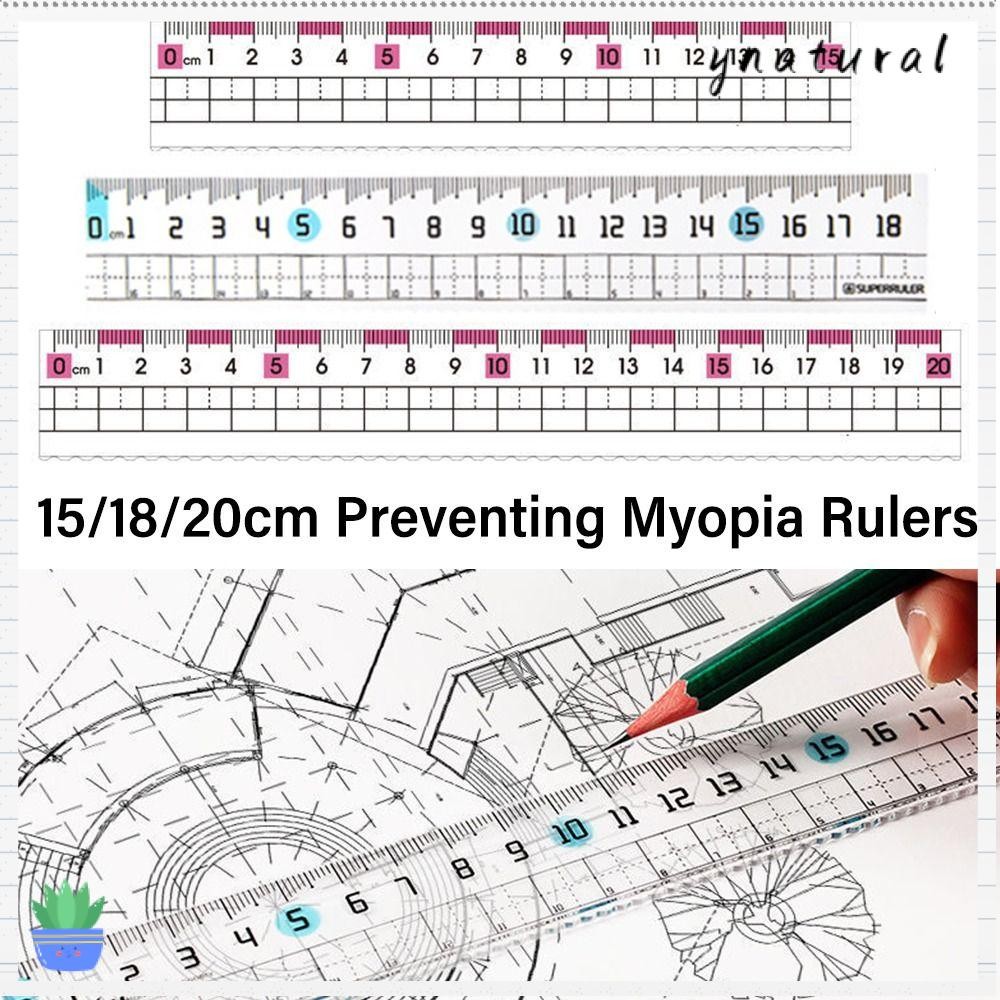 YNATURAL Ruler, With Wavy Line Plastic Scale Ruler, High Quality ...