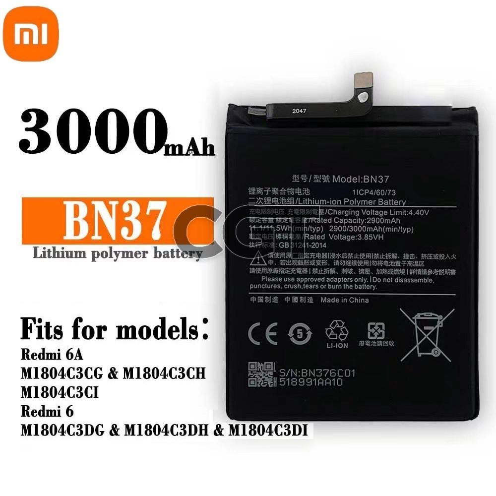 New BN37 Battery (3000mAh) for Xiaomi Redmi 6 6A | Shopee Philippines