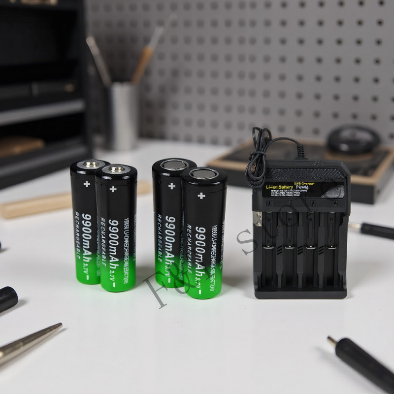 18650 battery original 3.7v Rechargeable Battery For fan with charger ...