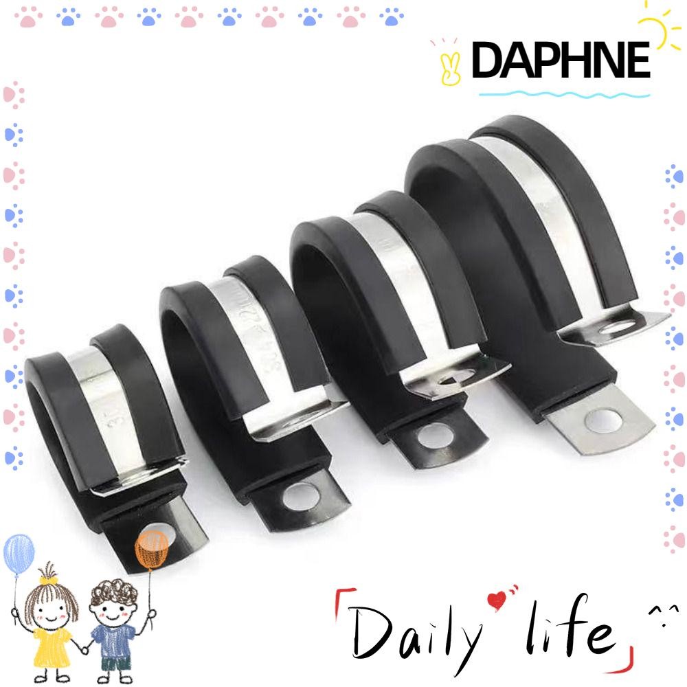 DAPHNE Wiring Hose Clamp, R-type Metal Rubber Lined Clips, Creative ...