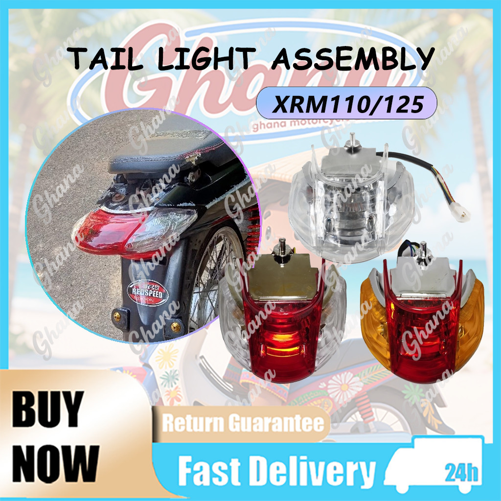Honda XRM 110/125 Red White Yellow Tail Light Assembly W/ Bulb By ...